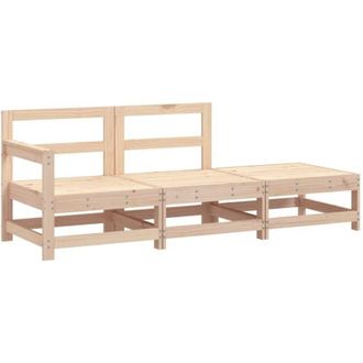 vidaXL 3-tlg. Garten-Lounge-Set Massivholz Kiefer Vidaxl