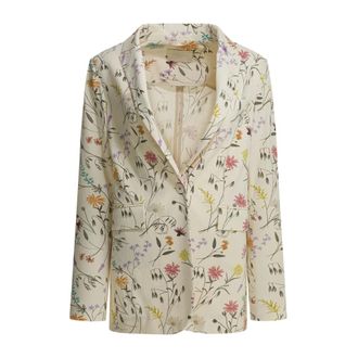 Circolo 1901 Femme, Vestes, Beige, Taille: 40 FR Blazer &agrave; imprim&eacute; floral