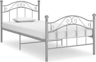 vidaXL Bett Grau Metall 100x200 cm Vidaxl