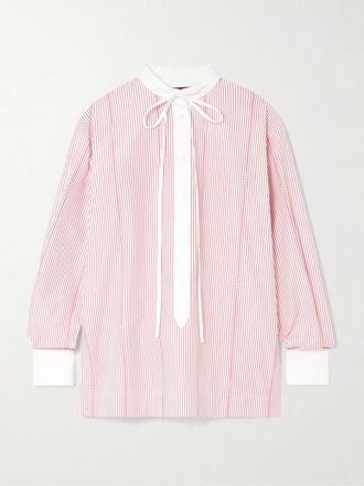 Gucci Hemd Aus Gestreifter Baumwollpopeline Zum Binden - Pink