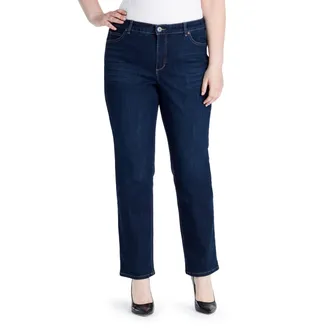 Bandolino Damen Mandie Signature Fit High Rise Straight Leg Petite Jeans, Greenwich, 44 Kurze Schlauch