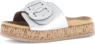 Gabor Damen Pantoletten, Frauen Slipper,Best Fitting,Gartenschuhe,Sommerschuhe,sommerclogs,Sandalen,Freizeitschuhe,Slides,Silber,41 EU / 7.5 UK