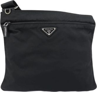 Prada unisex, Pre-owned, Noir, Taille: ONE Size Sac messenger &agrave; poche frontale Pre-owned