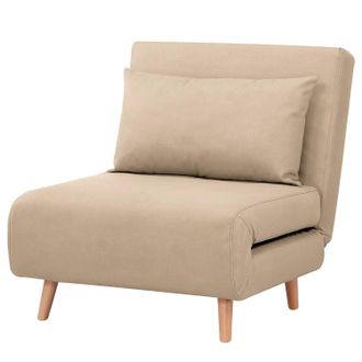 M&oslash;rteens home24 Schlafsessel Beige/Creme/Buche Natur Microfaser Ehmi Buche Hell 77 x 81 x 90cm