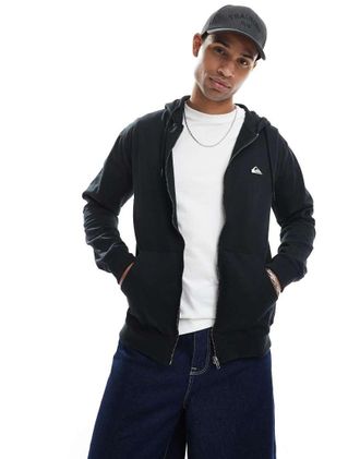 Quiksilver Basic - Kapuzenjacke in Schwarz mit Rei&szlig;verschluss