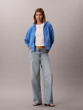 Calvin Klein Hoodie Mit Ausgewaschenem Monogramm - Marina - Damen - XS