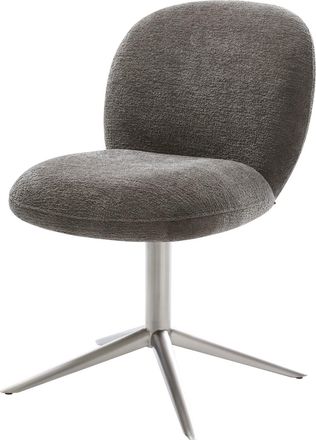 DELIFE Esszimmerstuhl Nube-Flex Fu&szlig;kreuz Edelstahl Boucl&eacute; Soft Schlamm 360&deg; drehbar Wippfunktion Taschenfederkern