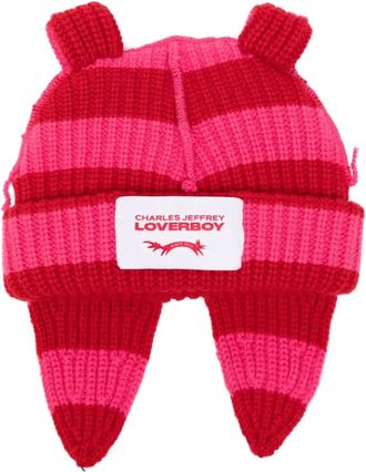 Charles Jeffrey Loverboy Loverboy by Charles Jeffrey, Homme, Accessoires, Multicolore, Taille: ONE Size Chunky Rabbit Striped Beanie