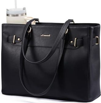 Lovevook Sac &agrave; main pour femme de taille moyenne - Sac de travail &eacute;l&eacute;gant en cuir synth&eacute;tique - Sac fourre-tout pour enseignant - Avec compartiment pour ordina