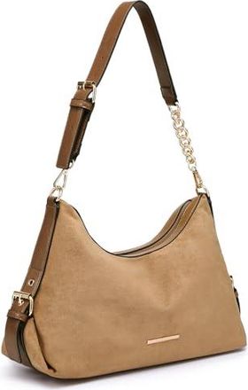 Dasein Sac besace r&eacute;tro pour femme - Sac &agrave; main tendance multi-poches pour le travail, le shopping, les voyages, Daim Kaki