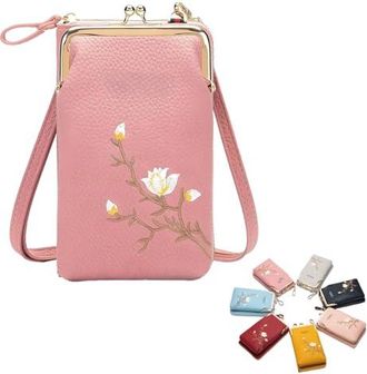 Generic Forever Savour - Portefeuille à bandoulière pour femme avec support de téléphone portable, petit sac à main à bandoulière pour femme, rose foncé, 28CM