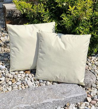 JACK 1x 45x45cm Outdoor Lounge Kissen Dekokissen inkl. Füllung Wasserabweisend Sitzkissen Garten Stuhl Lotus Effekt, Farbe:Sand