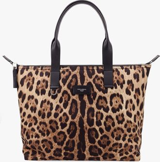 Dolce & Gabbana Nylon shoulder bag with animalier print - DOLCE & GABBANA - gender_Man