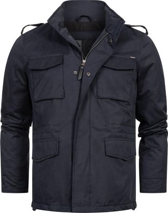 Indicode Herren INWilliax &Uuml;bergangsjacke mit Stehkragen und verdecktem Rei&szlig;verschluss | Herrenjacke Dark Navy, XXL