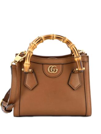 Gucci Diana NM Bamboo Handle Tote Leather Mini crossbody bag - Braun