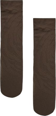 Wolford Grafische florale Netz-Kniestr&uuml;mpfe - - Underwear - Damen - Braun - M