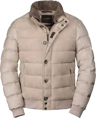 Moorer Wattierte Jacke aus Schafsleder - Nude