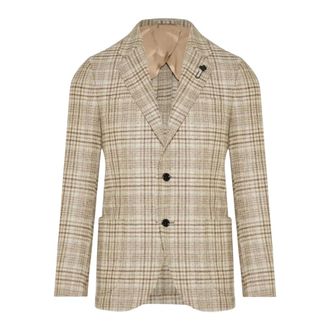Lardini Homme, Costumes, Brun, Taille: XL Checked Two-Button Blazer