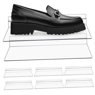 Angoily SAFIGLE 8 St&uuml;ck Transparente Wand schuhablage Schwebendes Slatwall Regal f&uuml;r Schuhpr&auml;sentation Platzsparendes Displayregal aus Bruchsicherem f&uuml;r Einze