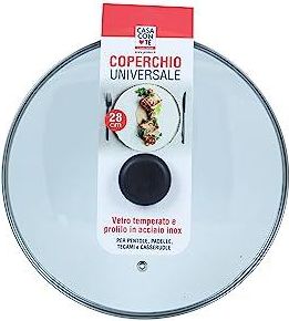 Pratesi Coperchio Vetro CM.28 CASA con Te, 18/8 Stainless Steel, Multicolour, One Size