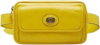 Gucci Sac banane en cuir Interlocking G Pre-owned - Femme - Pre-owned - Jaune - Taille: ONE Size
