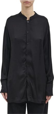 Thom Krom Femme, Blouses et Chemises, Noir, Taille: 38 FR Blouse Ample en Satin de Viscose