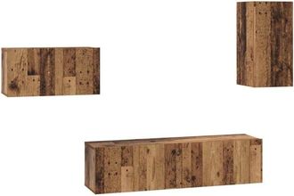 vidaXL Vidaxl - Ensemble meuble tv 4 pcs Bois ancien 30.5 x 30 x 60 cm