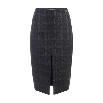 Elisabetta Franchi Bleistiftrock aus Tweed mit Schlitz vorne - - Skirts - Damen - Schwarzk - M
