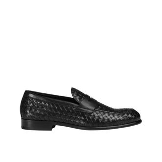 Doucal's Homme, Chaussures, Noir, Taille: 42 1/2 EU Mocassin en cuir tress&eacute;