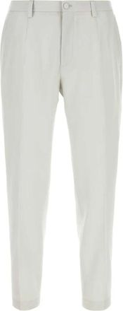 Dolce & Gabbana Homme, Pantalons, Blanc, Taille: M Pantalon en Popeline de Laine