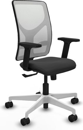 Piqueras y Crespo B&uuml;rostuhl mit hoher R&uuml;ckenlehne, mit 2D-Armlehnen, h&ouml;henverstellbare Lendenwirbelst&uuml;tze, ausgestattet mit 3 Positionen und Schneideschaum, Wei&szlig;/Dunkel