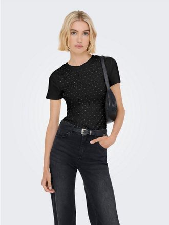 Only Kurzarmshirt ONLARNHEM S/S RHINESTONE TOP JRS