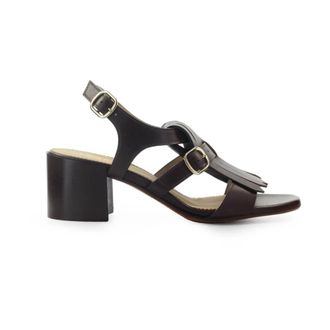Doucal's Dunkle Sandale mit Absatz und Fransendetail - - Shoes - Damen - Braun - 37 1/2 EU