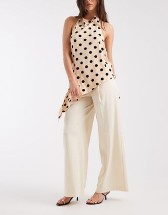 Asos Elegante Hose in Elfenbeinwei&szlig; mit Umschlag