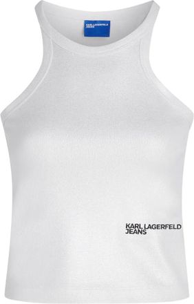 Karl Lagerfeld haut côtelé à dos nageur - Blanc