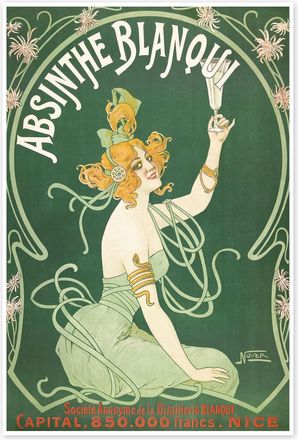 Posterlounge Absinthe Blanqui (Französisch) Poster von Nover 40 x 60 cm Grün Wandbilder Wanddeko
