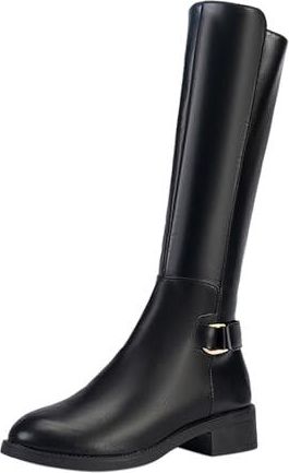 Generic Bottes dhiver en cuir pour femme - Automne/hiver - Semelle &agrave; crampons - Coupe large - Chelsea - Confortable - Semelle int&eacute;rieure rembourr&eacute;e - 2026, No