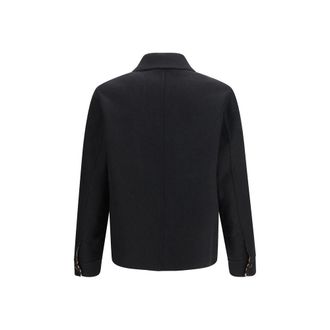 Burberry Herringbone Wool Jacket - Black