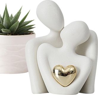 Generic Paar-Figur - romantische Heimdeko-Statue, verliebtes Paar, dekoratives Ornament | Elegante Paar-Skulptur f&uuml;r Schreibtisch, Ausstellung, Schlafzimmer-D