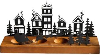 Generic Baokuan Weihnachts-Hirsch-kerzenhalter, Vintage-Weihnachtsbaum-Kerzen-tablett, Metall, Schwarzes Eisen, Elch-weihnachtsdekoration F&uuml;r Heimdekoration