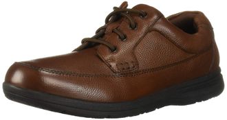 Nunn Bush Herren Cam Moc Toe Casual Schnürschuh mit Komfortgel und Memory-Schaum, Cognac, 9 X-Wide