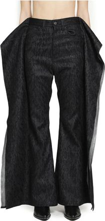 Junya Watanabe Femme, Pantalons, Noir, Taille: 38 FR Pantalon Large D&eacute;structur&eacute; &agrave; Motifs Floraux