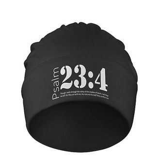 Generic Homme Femme Hiver Chapeaux Psaume 23:4 Religieux Bonnets Tricot&eacute; Classique Bonnet dhiver Mode Bonnet &Agrave; Revers pour Quotidien Hiver Patinage