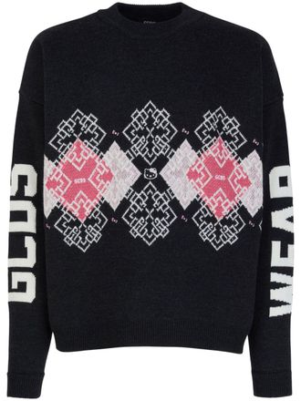 GCDS pull &agrave; ornements Hello Kitty - Noir