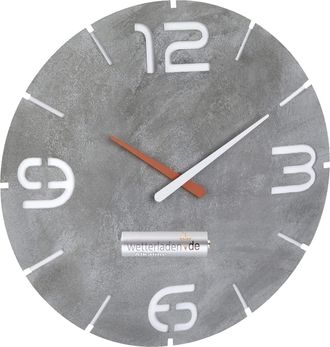 TFA Dostmann 60.3536 Contour Design Funk-Wanduhr (Beton-Optik mit Batterie)