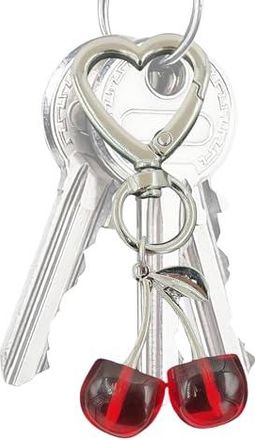 Generic Porte-clés cerise - Adorable porte-clés en forme de fruit rouge, accessoire de sac à main, organisateur de trajet, cadeau de fête amusant pour femmes,