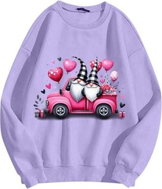Generic 2026 Sweat-shirt &agrave; col rond pour homme et femme pour la Saint-Valentin, violet, XL
