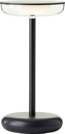 Brilliant LED Tischlampe für Innen & Außen | 22 cm Höhe, Ø 11 cm | schwarze Outdoor Tischleuchte mit Touch-Dimmer | mobil/kabellos/portable | per USB aufladbar/
