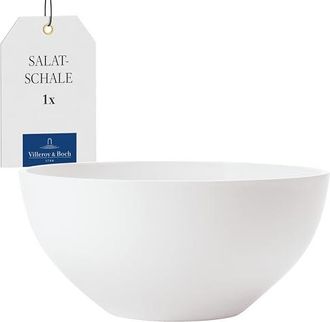Villeroy & Boch Artesano Salat-/ Servierschüssel Weiß, Spülmaschinenfest, Mikrowellensicher, Salatschüssel, Schüssel, Groß, Premium Porzellan