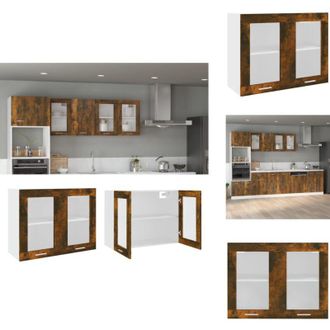 vidaXL H&auml;ngeschrank Glas R&auml;uchereiche 80x31x60 cm Holzwerkstoff - K&uuml;chenregal - H&auml;ngeschrank - Regal - Wohnwand - K&uuml;che